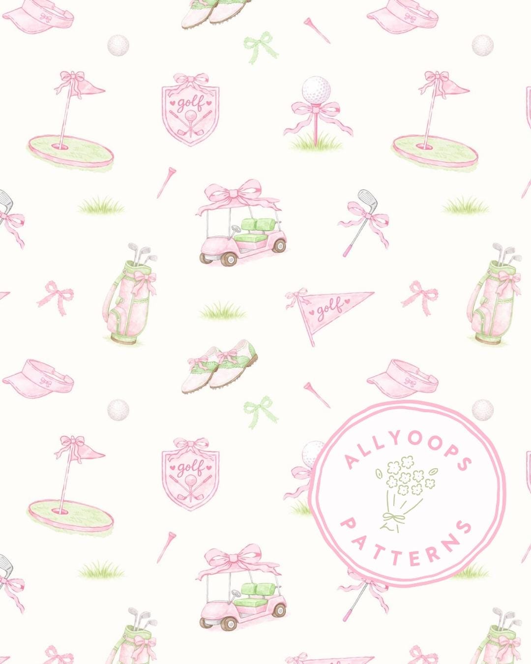 Whimsical Golf Seamless Pattern - Etsy