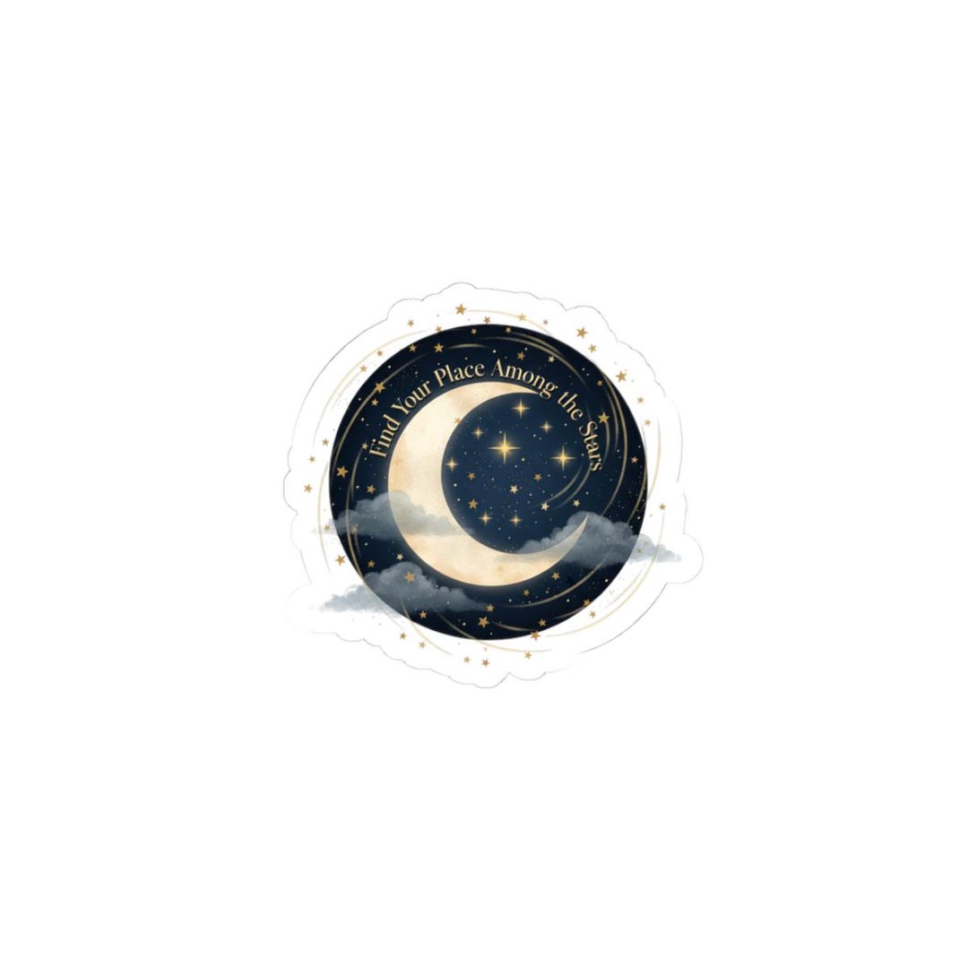 Moon Phase Crest Sticker – Celestial Lunar Vinyl Decal, Astrology Moon ...