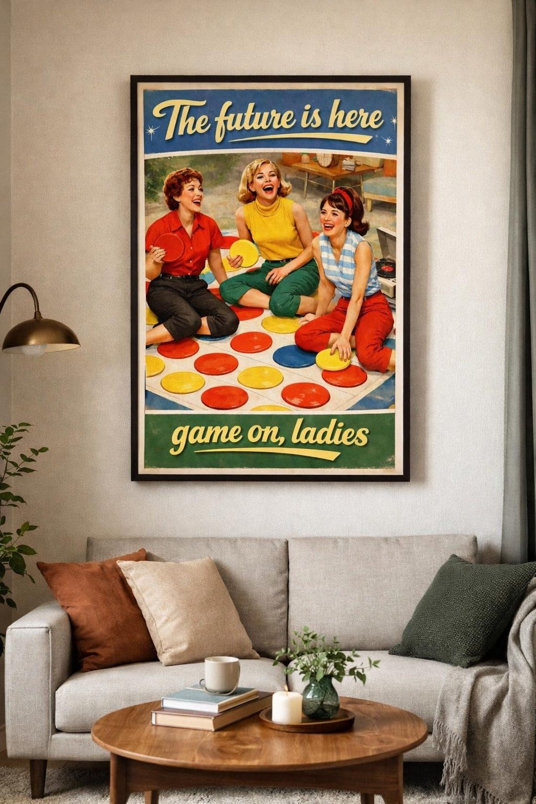 Retro 1960s Feminist Art Print – Game On, Ladies (digital Download) - Etsy