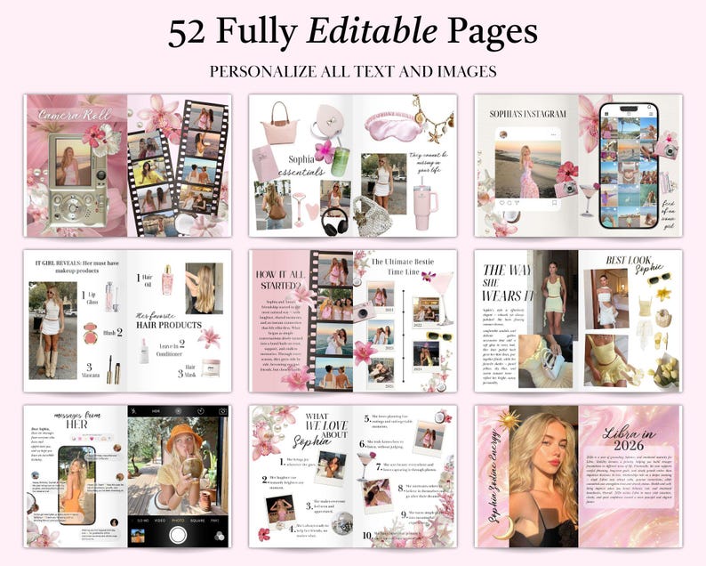 Customizable Birthday Magazine Template | Gift for Friends (editable in ...