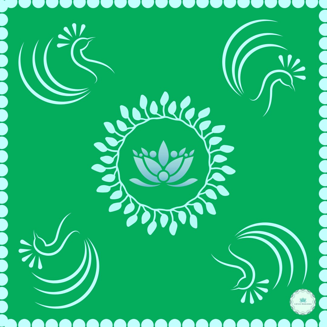 Mahjong Mat - Peacock Wreath | 31.5"square 3mm Smooth Table Mat Ships ...