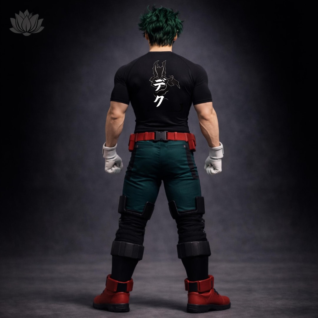 MHA Deku Compression Shirt | Manga Gym Wear | Men's Anime Fitness ...