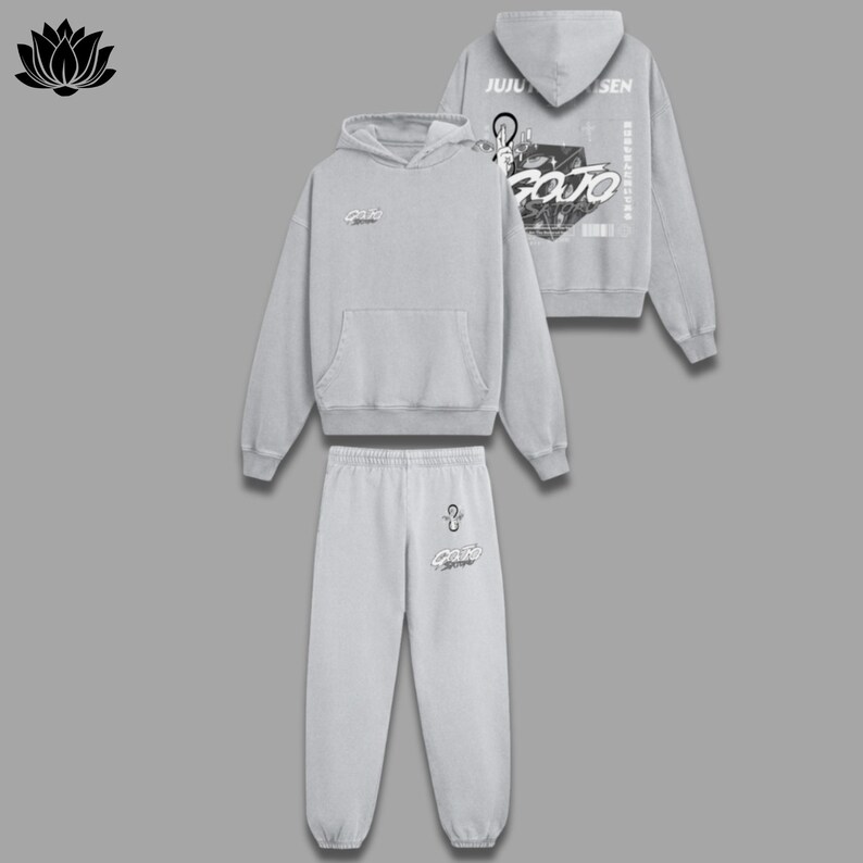 Gojo Jujutsu Anime Tracksuit | Oversized Hoodie & Jogger | Japanese ...
