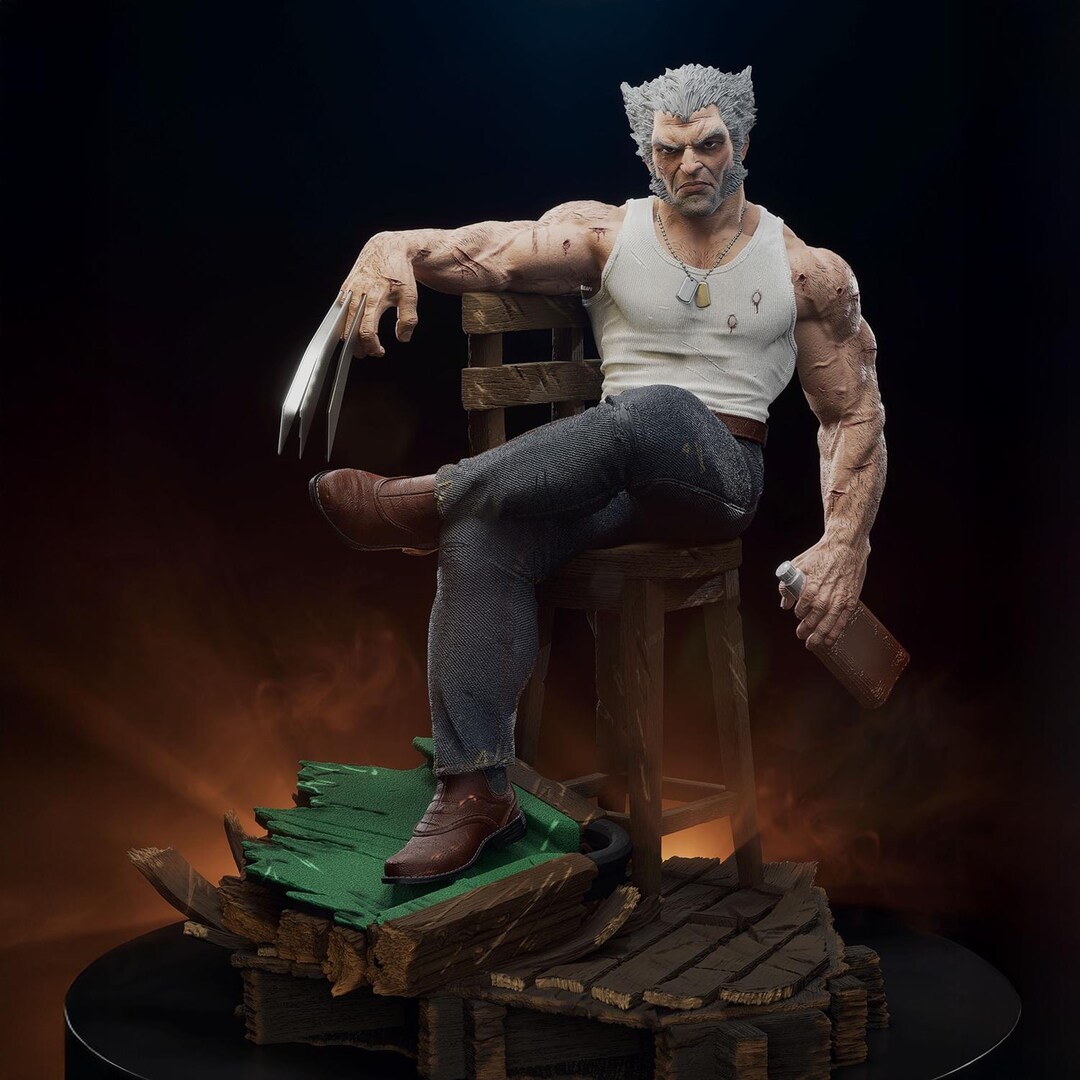 Logan Fanart STL Statue | Resting Pose With Claws and Bottle | 3D STL ...