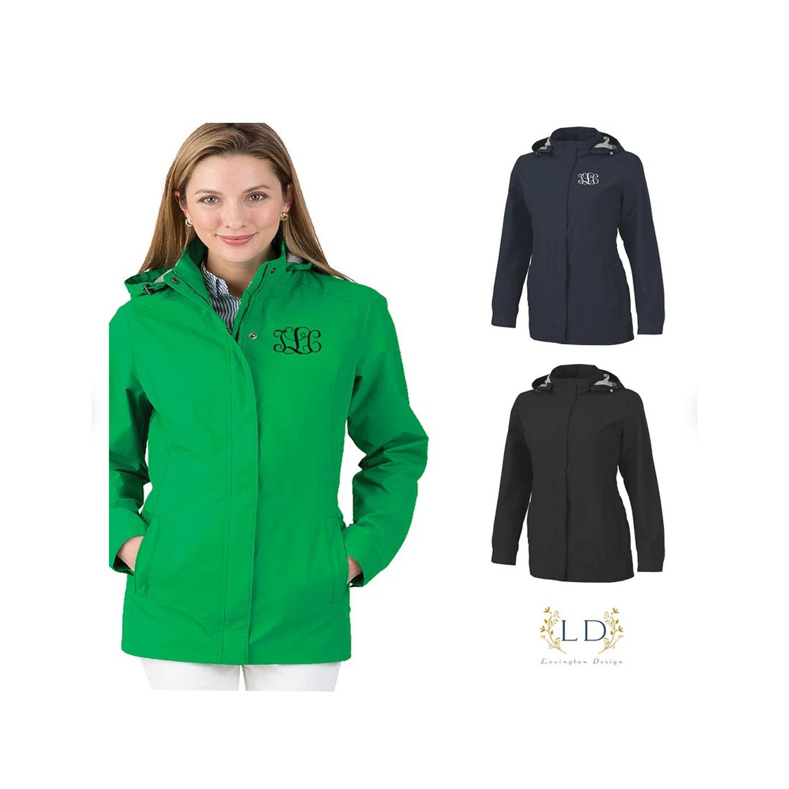 Monogrammed Jacket Rain Jacket Spring Jacket Embroidered - Etsy