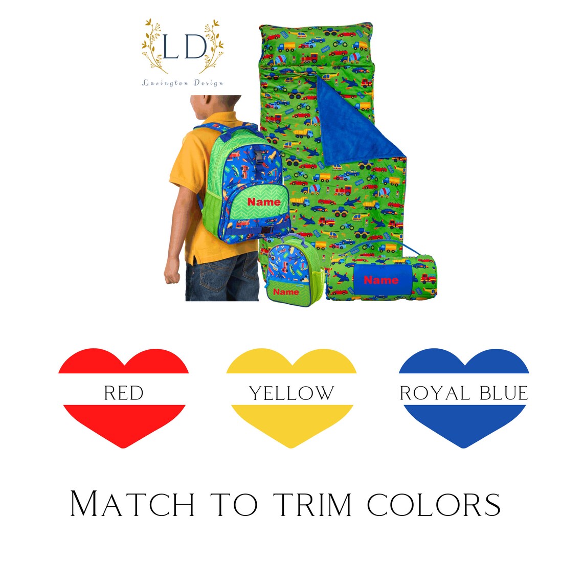 Personalized Kids Backpack and Lunch Box Set With Matching Nap - Etsy