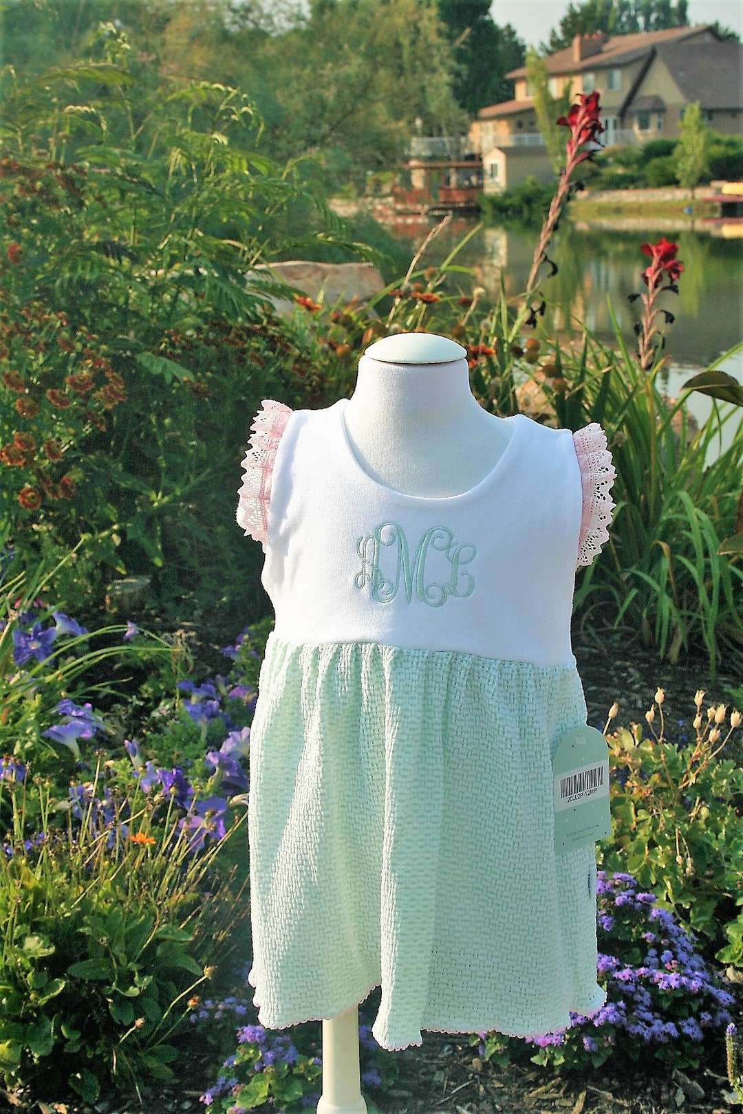 Monogrammed Baby Dress by Paty Inc. Made in the USA. Paty Knit Fabric ...
