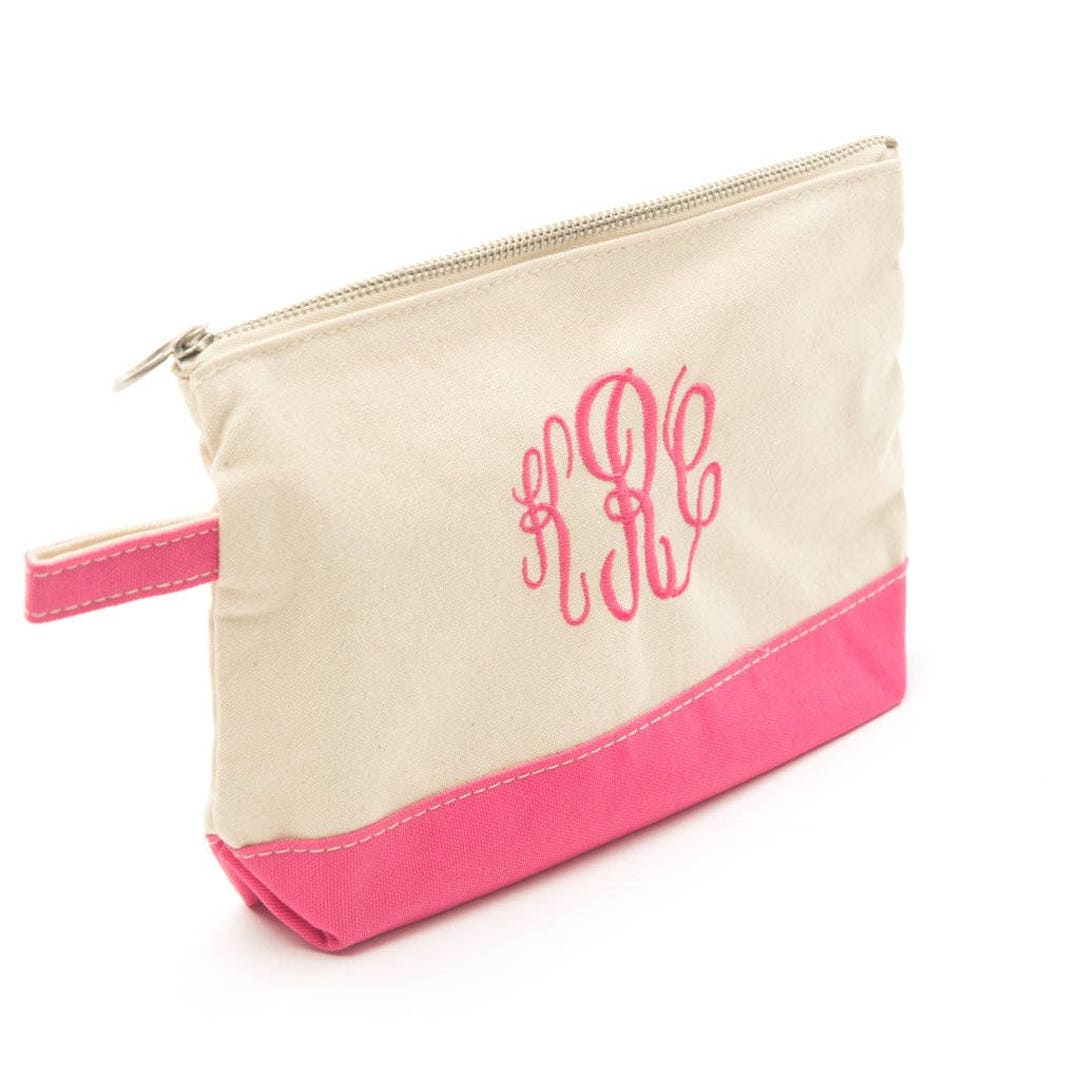 Canvas Makeup Bag, Monogram Makeup Bags Make Great Gifts for ...