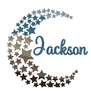 Toddler Blanket With Name, Moon and Stars Embroidered Toddler Blanket ...