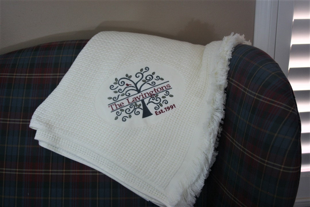 Family Tree Gift | Woven Blanket| Personalized Throw | Blanket Throw ...
