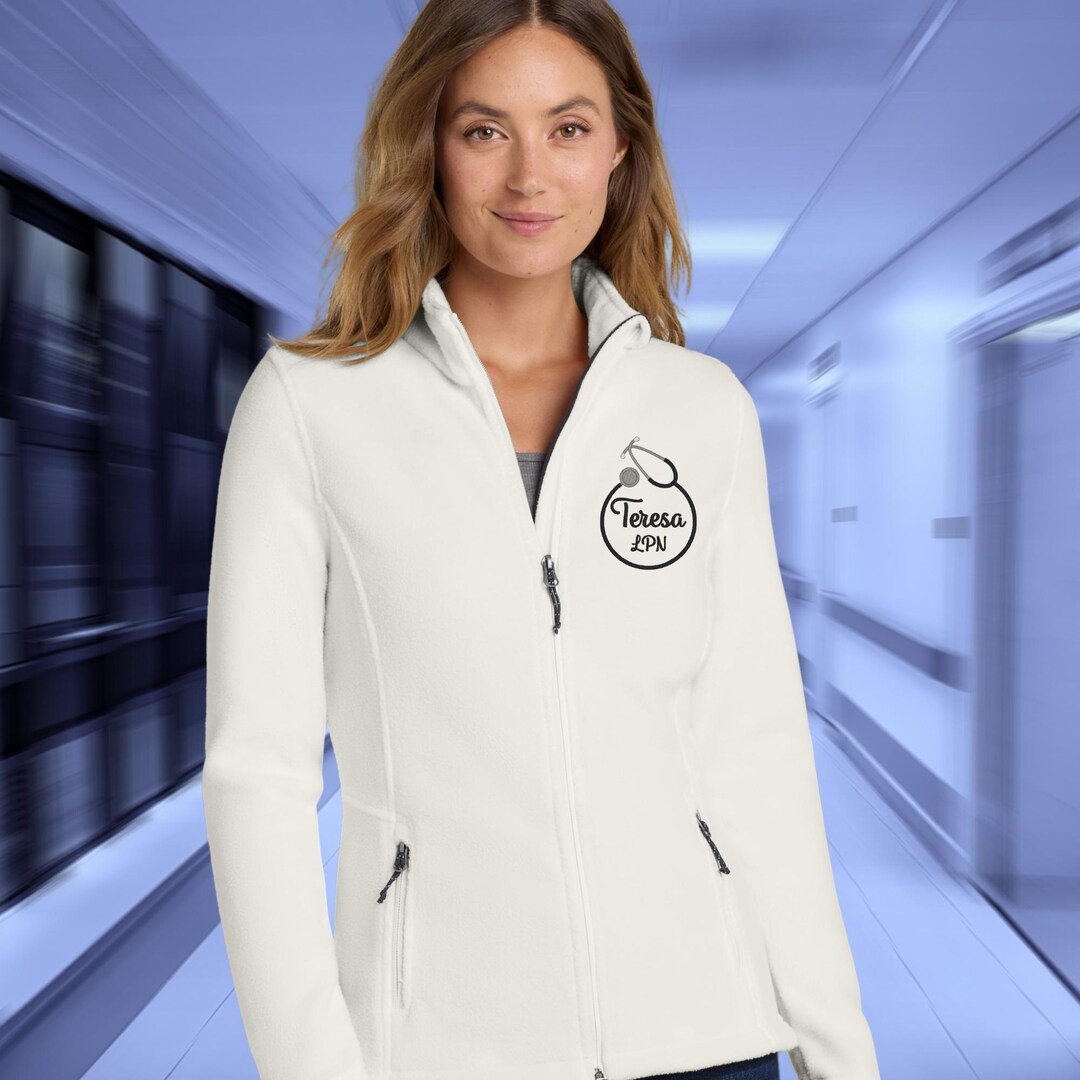 Custom Embroidered Nurse Jacket- Fleece Medical Jacket, Great Gift for ...