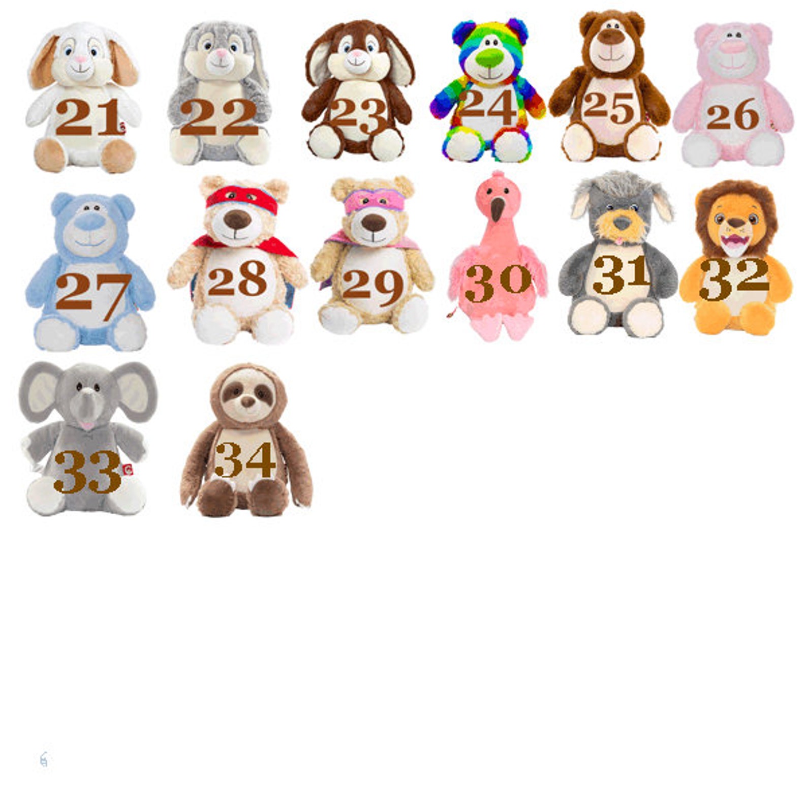 Personalized Stuffed Animals Add Name or Personal Message With - Etsy