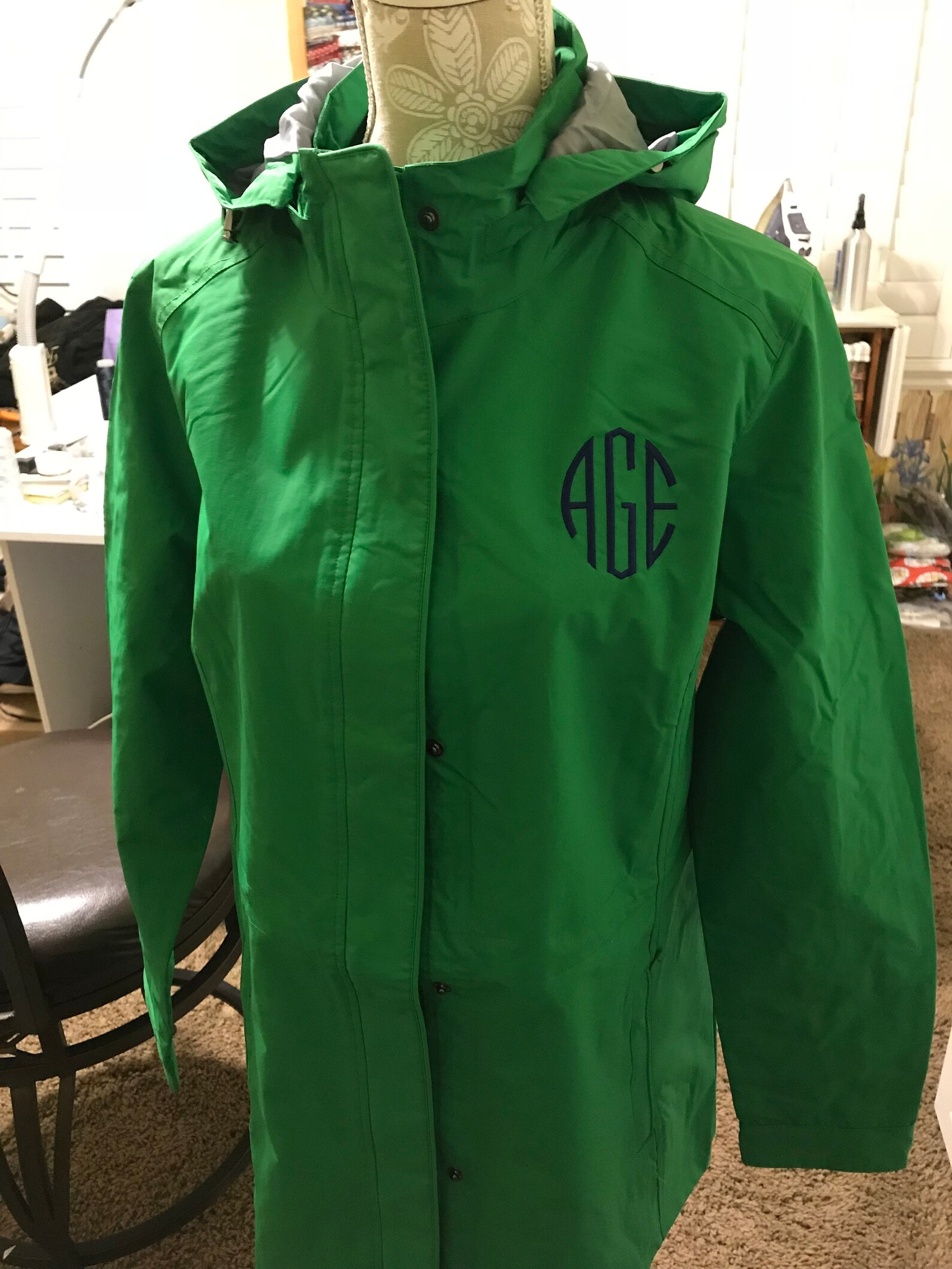 Monogrammed Jacket Rain Jacket Spring Jacket Embroidered | Etsy