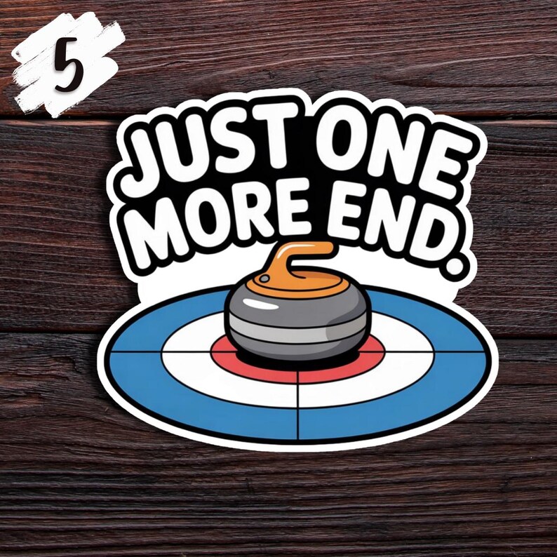 Funny Curling Stickers – Waterproof Vinyl Matte Laminated Sticker ...