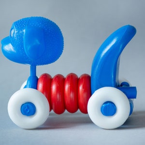 Vintage Plastic Dog Puppy Toy Assembled Kid's Toy, Blue Red White White ...