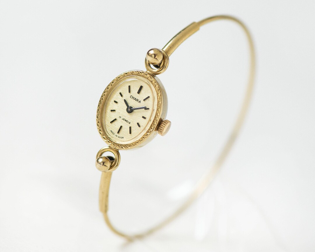 Women's Cocktail Watch Vintage Oval Seagull, Gold Plated Lady Watch Delicate Gift, Classic Lady ...