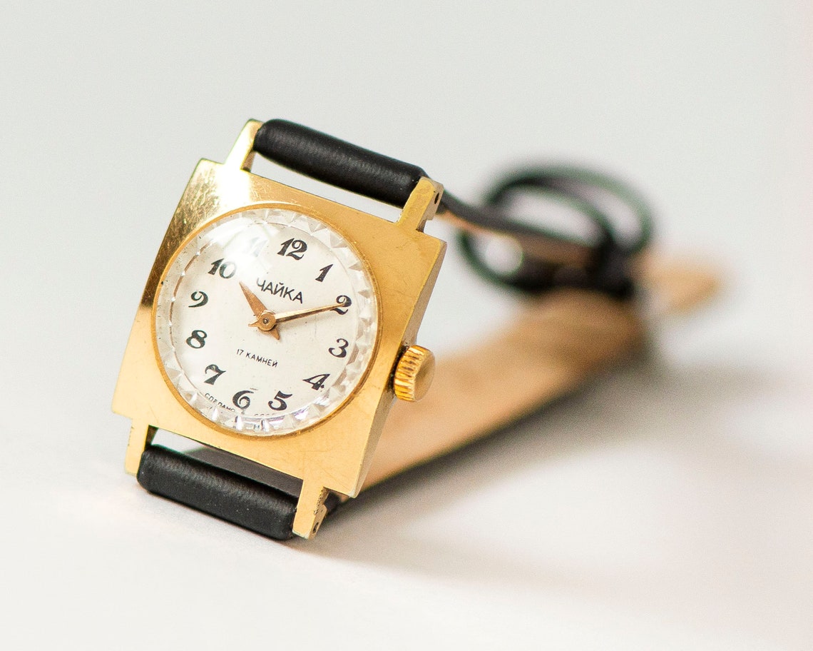 Square Small Watch for Women Seagull Gold Plated Simple Watch - Etsy