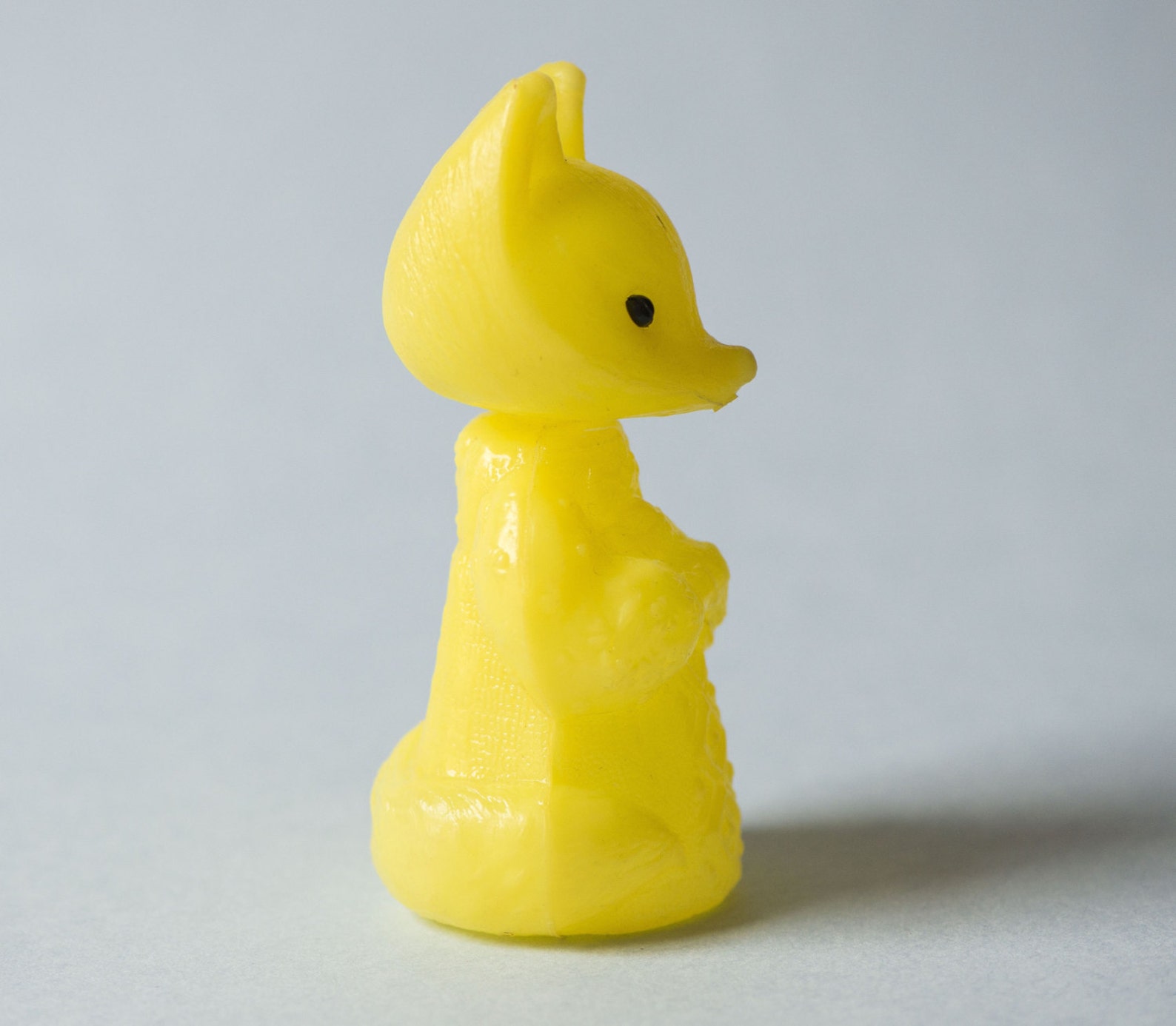 Yellow fox toy vintage plastic fox small fox holding bird | Etsy