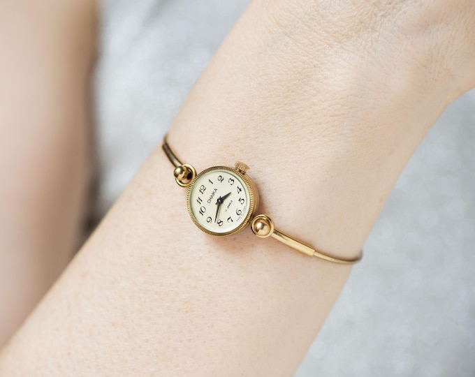 Women's Watch Tiny Ring Bracelet Gold Plated Seagull, Vintage ...
