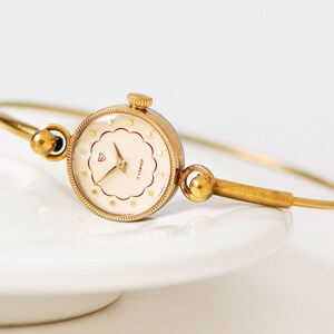 Women's Watch Tiny Ring Bracelet Gold Plated Seagull, Vintage Lady Wristwatch Classic Cocktail ...