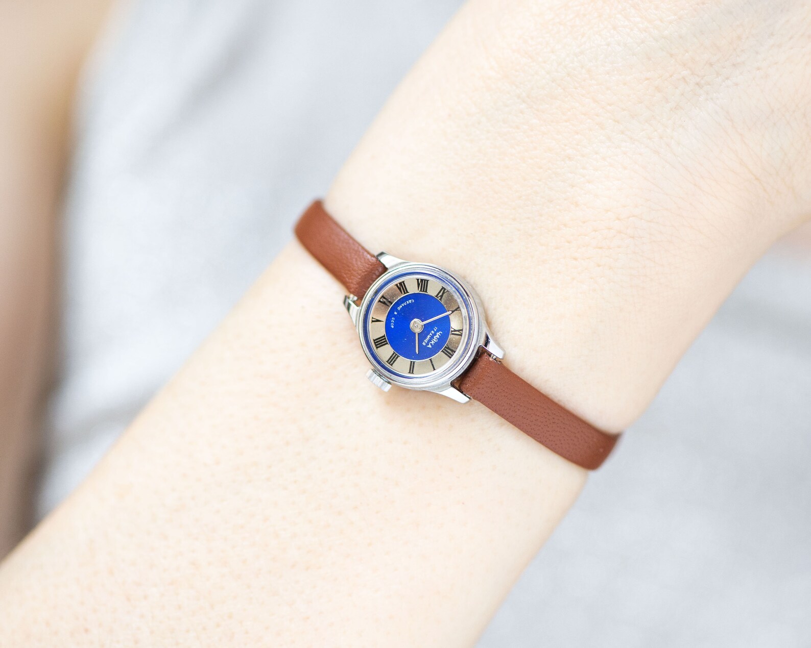 Blue women's watch Seagull vintage 80s wrist watch | Etsy