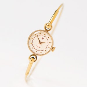 Women's Watch Tiny Ring Bracelet Gold Plated Seagull, Vintage Lady Wristwatch Classic Cocktail ...