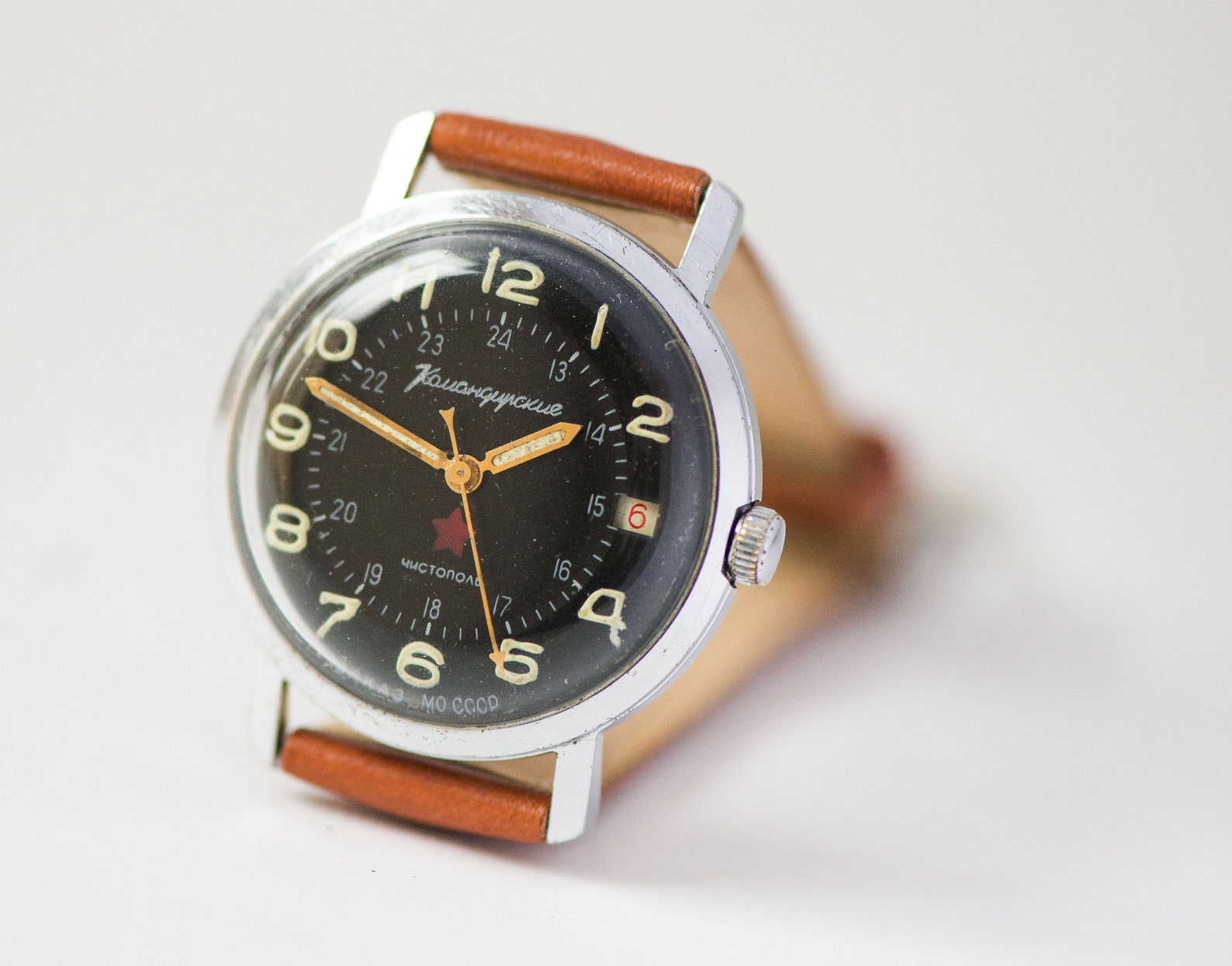 Soviet Military Wristwatch Black Men's Watch Komandirskie | Etsy