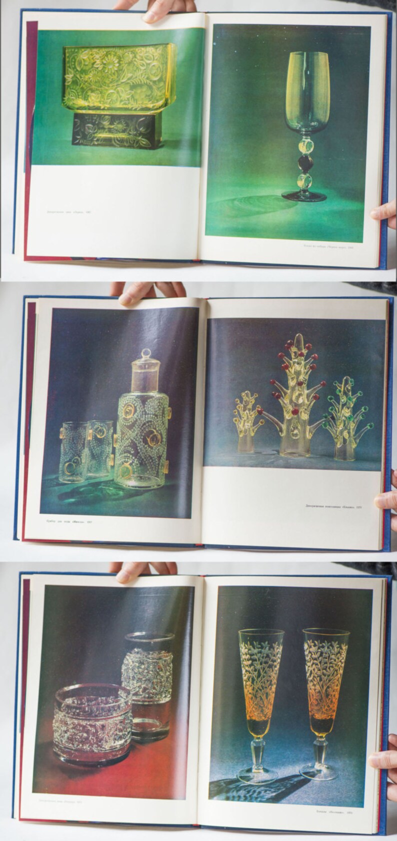 Glass art book in Russian glass art reproductions colored | Etsy