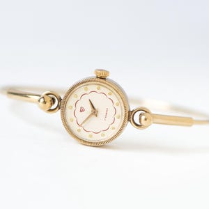 Women's Watch Tiny Ring Bracelet Gold Plated Seagull, Vintage Lady Wristwatch Classic Cocktail ...
