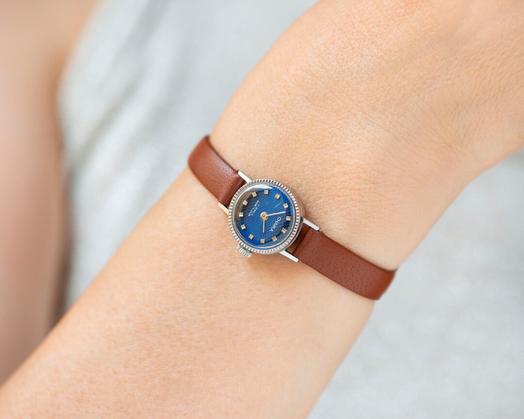 Navy Blue Women Watch Seagull Silver Shade Vintage, Lady Watch Delicate ...