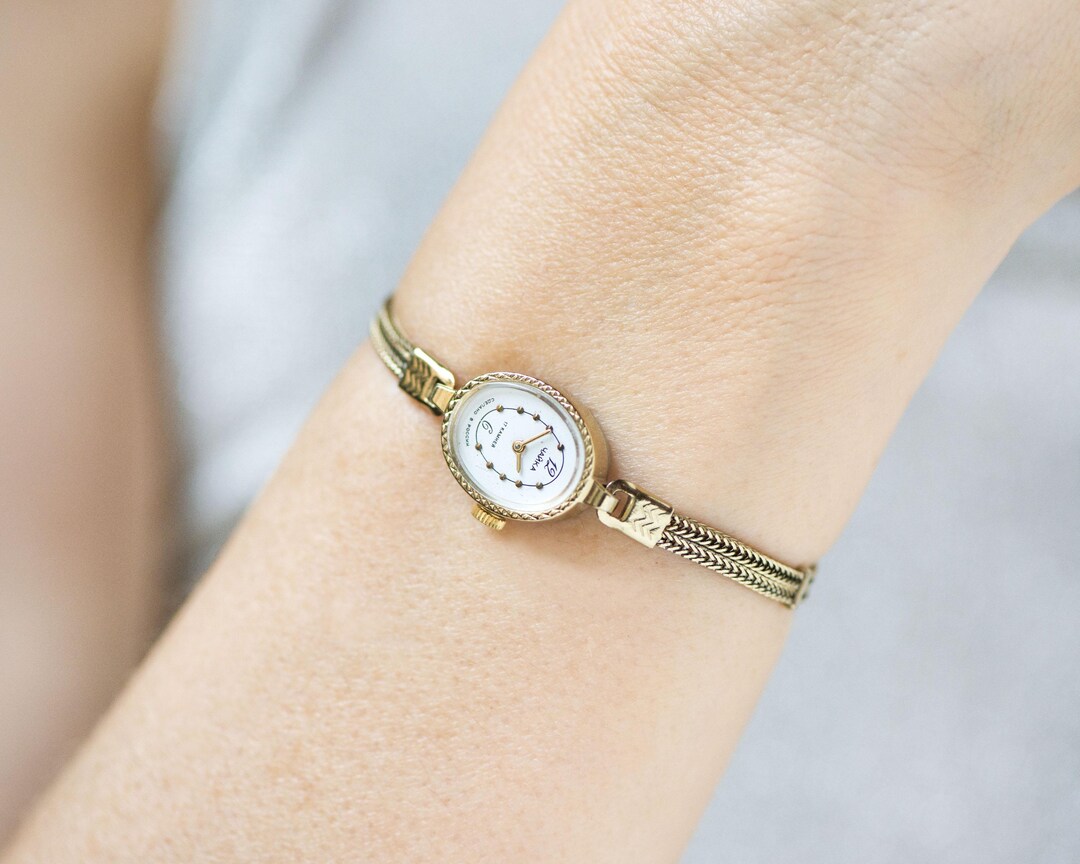 Cocktail Wristwatch Women Oval Vintage Jewelry, Gold Shade Watch ...