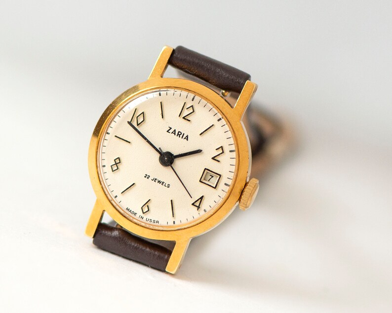 New Old Stock Women Watch Dawn With Date Window Vintage Gold - Etsy