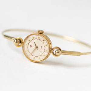 Women's Watch Tiny Ring Bracelet Gold Plated Seagull, Vintage Lady Wristwatch Classic Cocktail ...
