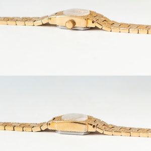 Gold Plated Cocktail Watch for Women Seagull, Vintage Ladies Watch for Parties White Dial Posh ...