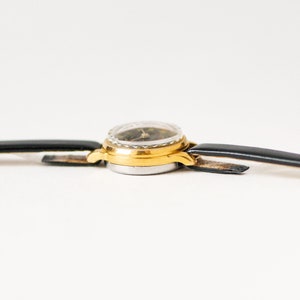 Small Red Roses Women's Watch Black Dial Gold Plated Seagull, Girl ...