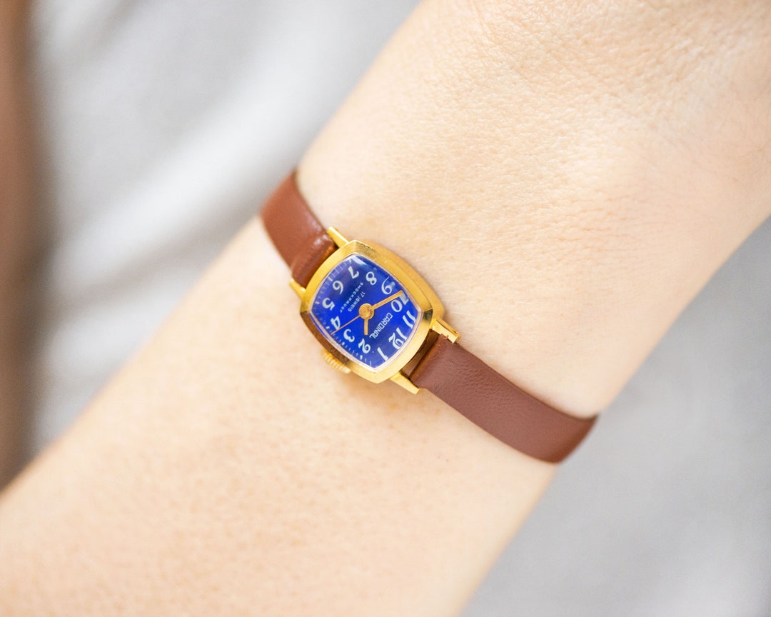 Gold Plated Unused Women Watch Blue Cardinal Vintage, Micro Watch ...