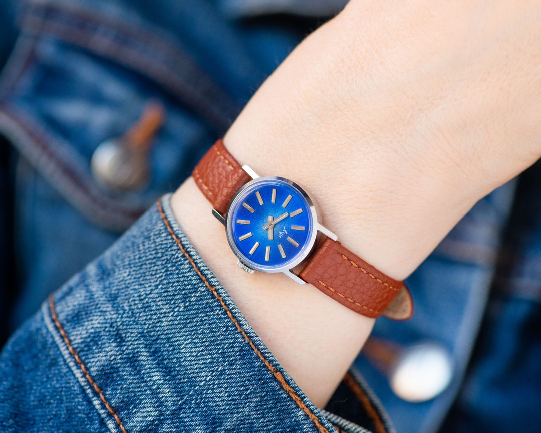 Dark Blue Woman Watch Ray, Women's Wristwatch Minimalist, Classical ...