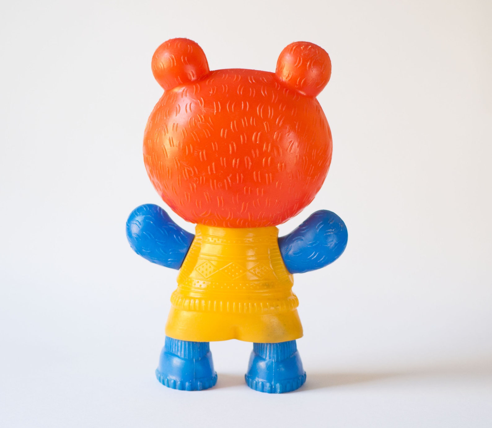 Vintage Plastic Bear Toy Big Eye Rolling Bear Red Yellow Blue | Etsy
