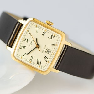 Women's watch Roman numerals Dawn vintage square | Etsy