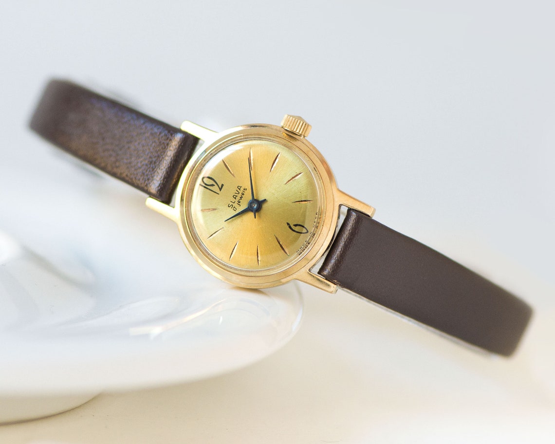 Yellow Dial Women Wristwatch Glory Gold Plated Lady Watch | Etsy