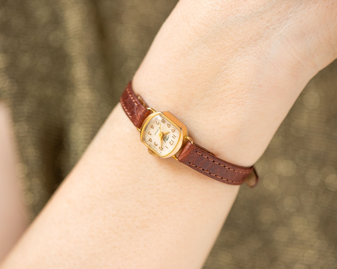 Dainty Watch for Women Dawn Gold Plated Vintage Gift, Micro Lady Watch ...