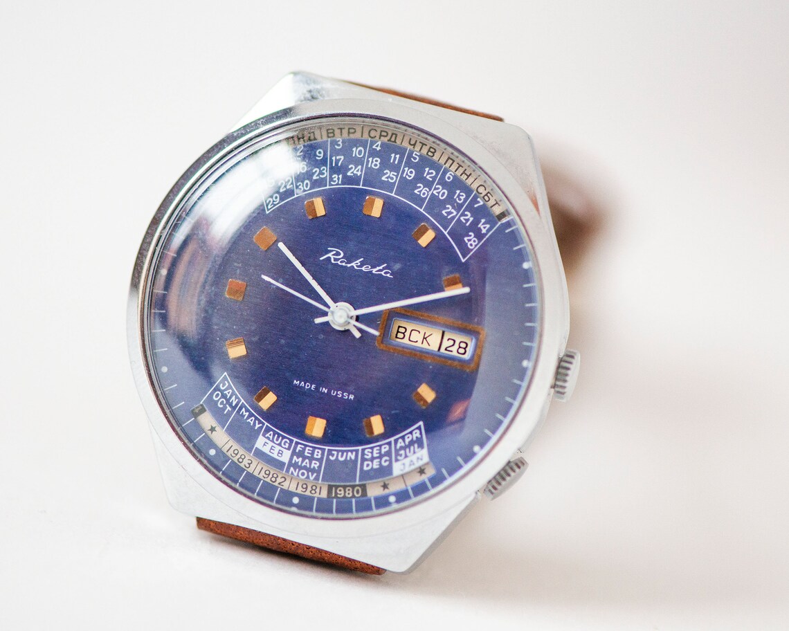 Perpetual Calendar Watch Chunky Rocket Men's Watch | Etsy