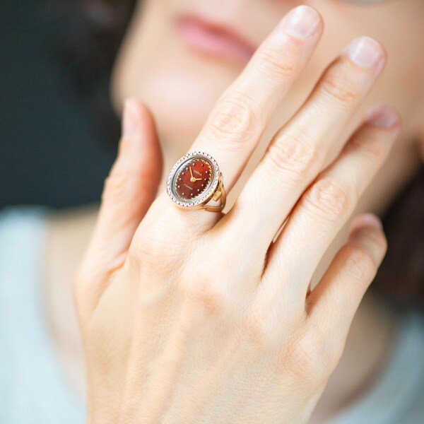Burgundy Ring - Etsy