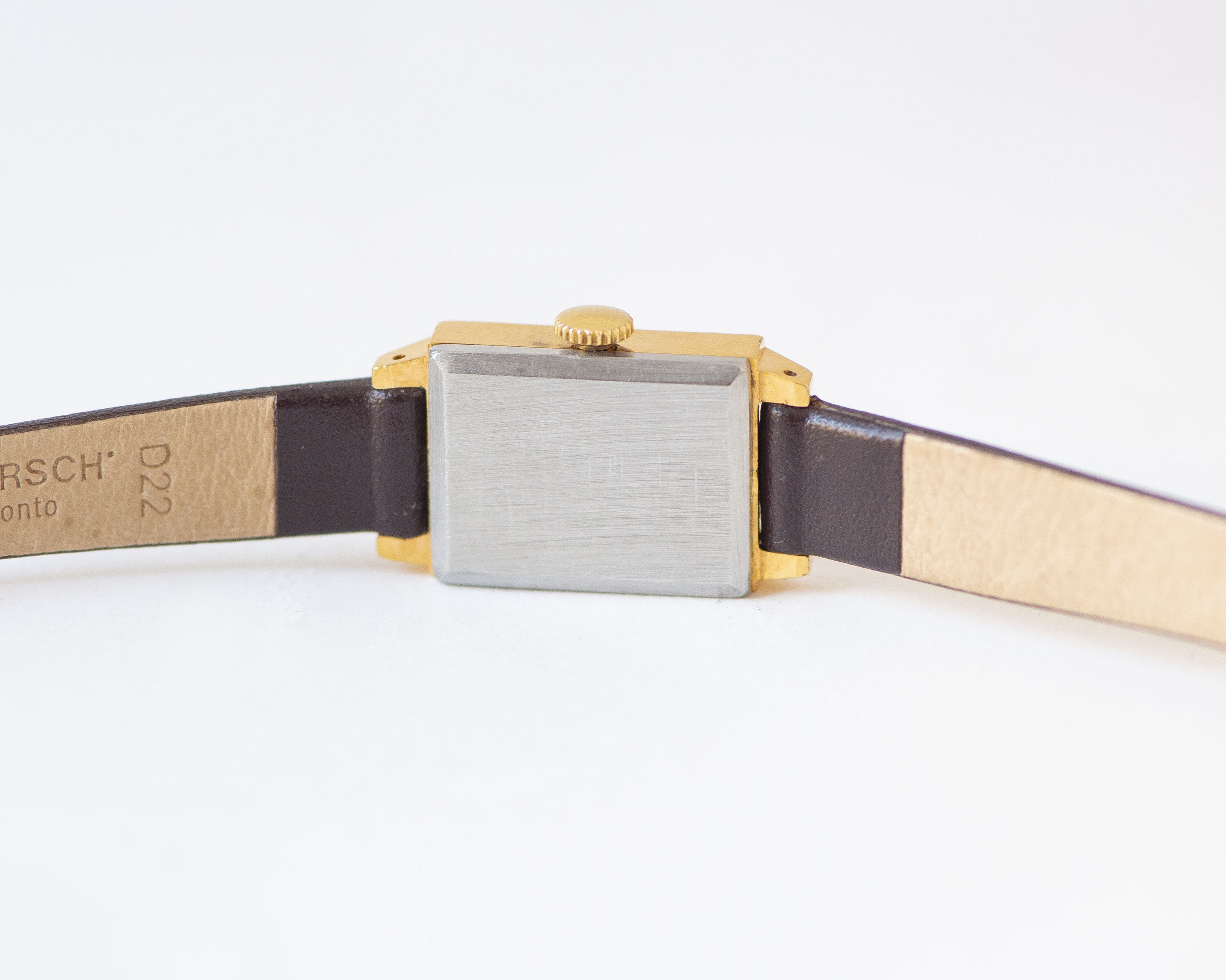 Small Women Watch Rectangular Ray Gold Plated, Navy Blue Dial Women ...