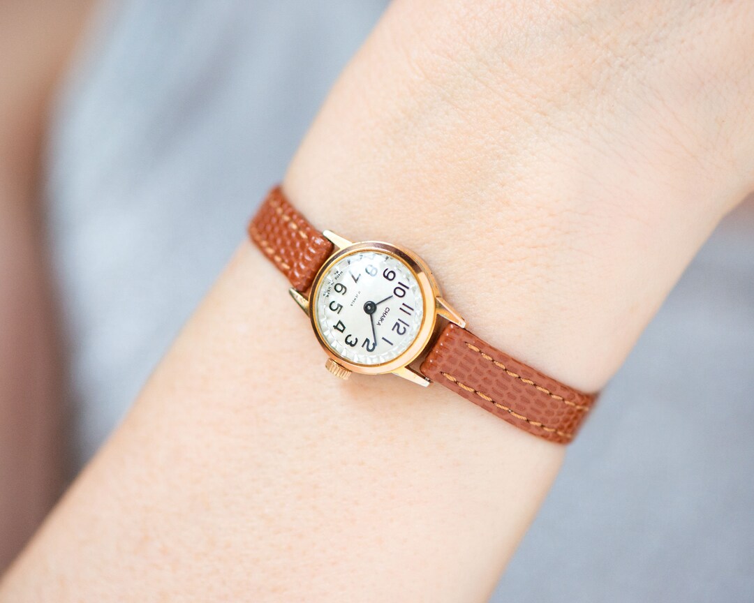 Gold Plated Micro Watch for Women Seagull, Vintage Lady Wristwatch ...