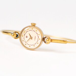 Women's Watch Tiny Ring Bracelet Gold Plated Seagull, Vintage Lady Wristwatch Classic Cocktail ...