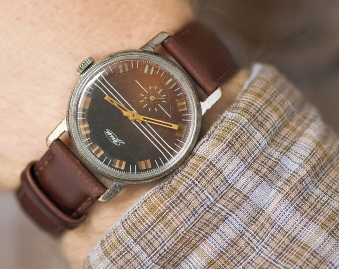 Dark Choc Shades Watch Men's White Lines Face Wristwatch - Etsy