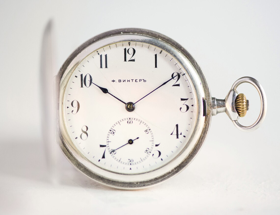 Antique Russian Pocket Watch Ф Винтер Pure Silver 0.875 - Etsy