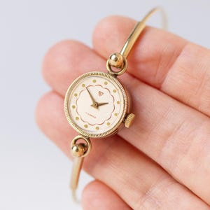Women's Watch Tiny Ring Bracelet Gold Plated Seagull, Vintage Lady Wristwatch Classic Cocktail ...