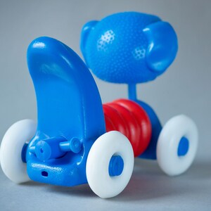 Vintage Plastic Dog Puppy Toy Assembled Kid's Toy, Blue Red White White ...